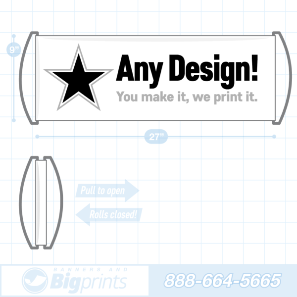 (Sample) Bulk Hand Held Retractable Fan Banners – Bannersandbigprints.com