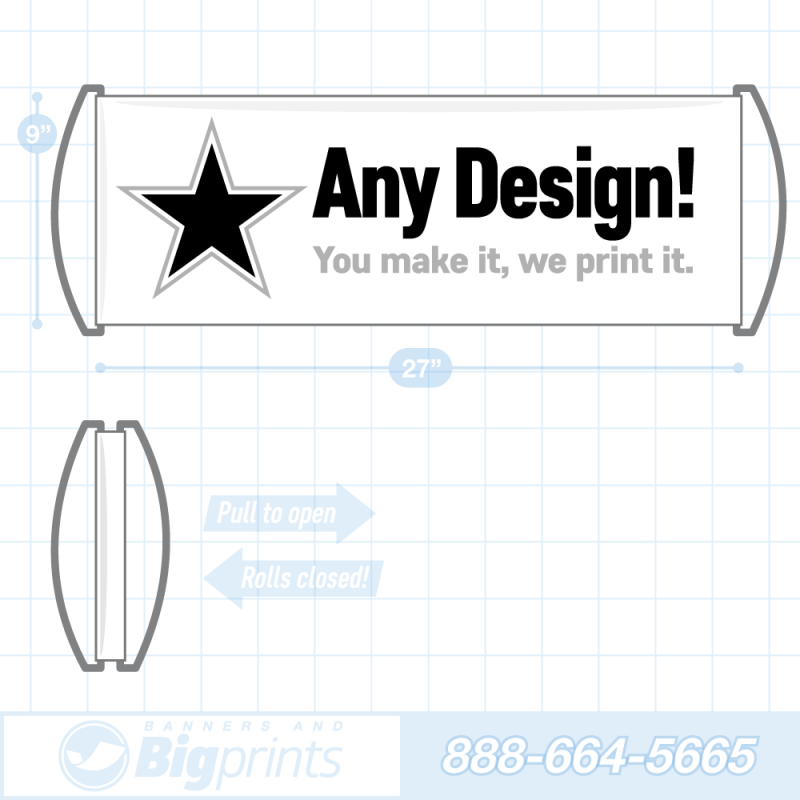 Single-Sided, Hand-Held Roll-Up Banner (Custom Design ...